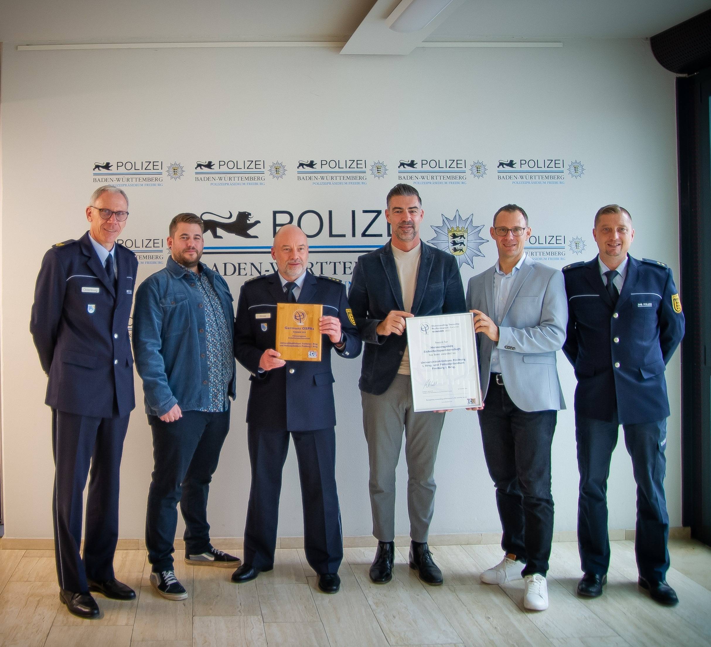 Uniklinik Freiburg und Polizei erhalten Sicherheits-Auszeichnung